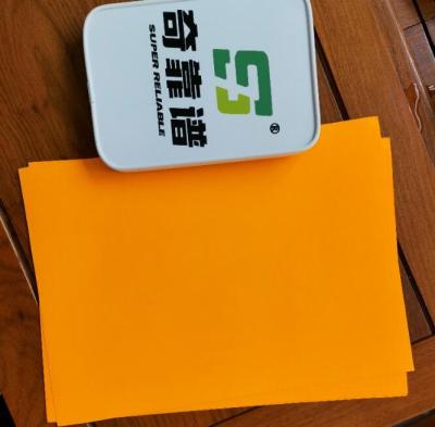 China WGA2 Fluorescent Orange Paper Label 80gsm with Permanent Acrylic Adhesive White Glassine Liner 60gsm for sale