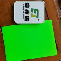 China WGA4 Fluorescent Green Paper Water Glue Label 80gsm with White Glassine Liner 60gsm for sale