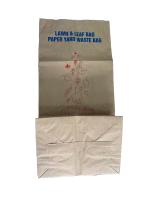 China Recyclable OEM 30 Gallons Paper Leaf Bags Bulk Customizable Lining Brown Yard Waste Bags for sale