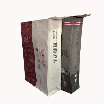 China Multiwall Hdpe Laminated Kraft Paper Bags Self Sealing Closure Valve Mouth for sale