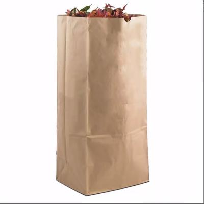 China 3 Layers M Fold Strong Tear Resistant Extra Large Paper Leaf Bags Foldable Lawn & Leaf Bags for sale