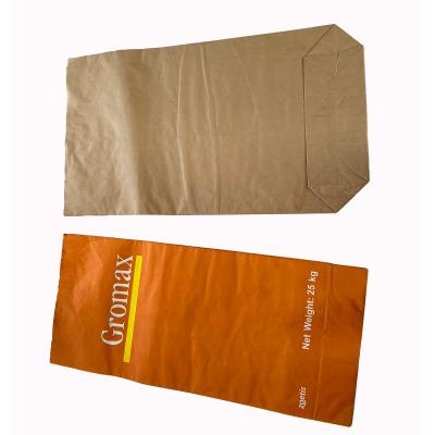 China Custom Printing Sewn Open Mouth Multiwall Paper Bags Moistureproof Recyclable for sale