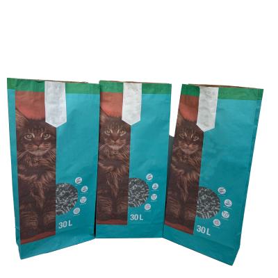 China Customized Logo Recycled Kraft Paper Bags Great for Cat Litter Packaging Eco Friendly Durable and Custom Printed Options for sale