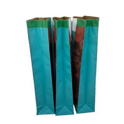China Open Mouth Kraft Paper Laminated Bags Custom Size Ideal for Cat Litter Packaging Durable Eco Friendly and Tear Resistant Material for sale