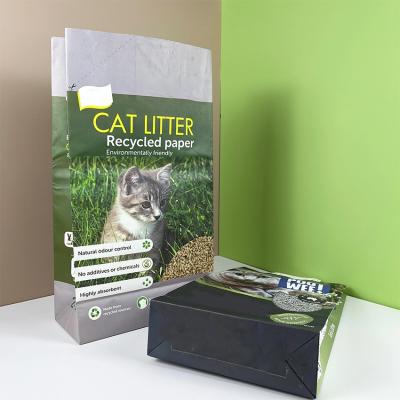 China 100% Recyclable And Biodegradable Kraft Paper Cat Litter Bag Moisture Resistant And Tear Resistant For Pet Waste Collection for sale