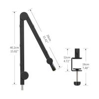 China Multifunction Desk Setup light Flexible Arm Stand Mobile Phone Camera Overhead Mount Boom Arm Live streaming desktop mic stand for sale