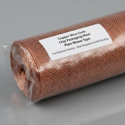 China Copper Wire Cloth Chip Packaging Mesh Plain Weave Type Suitable for Electronic Devices Requiring Heat Dissipation and EMI Shielding for sale