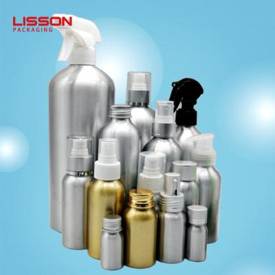 China 250ml 500ml Aluminum Cosmetic Pressure Pump Spray Bottle 32mm for sale