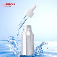 China Silver 50ml Refillable Aluminum Bottle Packaging With Glass Dropper for sale