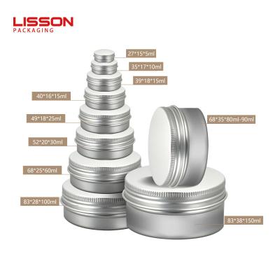 China 15ml 30ml Empty Cream Containers Aluminum Box Tin With Lid for sale