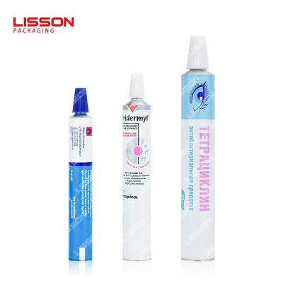 China Collapsible 8ml 10ml 15ml Ointment Squeeze Tube Packaging Nozzle Aluminium Tubes for sale
