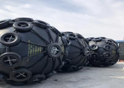 China Ship To Dock Protection Yokohama Rubber Pneumatic Fender With Chain And Tyre Net for sale