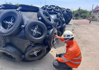 China STS Yokohama Type Pneumatic Rubber Ship Bumper Fender With Chain And Tire Net for sale
