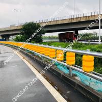 China SB Certificated Yellow Highway Safety Roller Barrier Guardrail U Shape Frame for sale