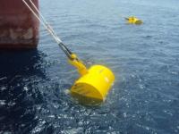 China Foam Filled Marine Floating And Steel Mooring Buoy With Chain Through for sale