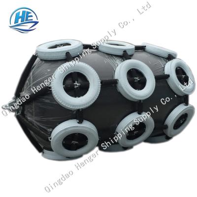 China 1.7*3m Standard Deflatable Pneumatic Rubber Fender White Tyres For Boat And Ship for sale
