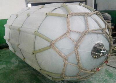 China White Sling Type Floating Pneumatic Rubber Fender 50kpa 3.3x6.5m for sale