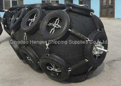 China Marine 50Kpa Pneumatic Rubber Fender With Tyre for sale
