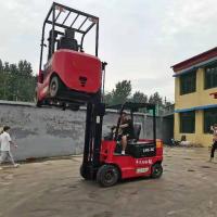 China Mini Portable Electric Stacker Forklift 3 Ton with 3 Wheel 60V Battery and AC Motor for sale