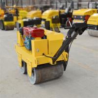 China Diesel Engine Walk Behind Double Drum Vibratory Road Roller for Building Material Shops for sale