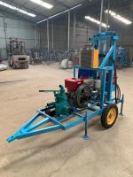 China 100 m 120 m Hydraulic Small Portable Mini Trailer Pneumatic Bolt Drill For Water Drilling for sale