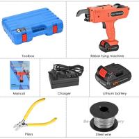 China 12V 4500mAh Electric Rebar Tier Binding Gun with 2pcs Battery and 1pcs Tying Wire Kit for sale
