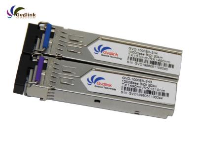 China GLC-BX-U Compatible 1.25G SFP BIDI Fiber Transceiver Module 20km 1310nm/1490nm for sale