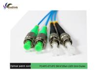China FCC Certified FC/APC to ST/UPC Singlemode 9/125um LSZH Fiber Patch Cord Duplex 2mm for sale
