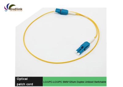 China SM 9/125um OFNR 2mm LC to LC Fiber Patch Cord Low Insertion Loss 0.2dB for sale