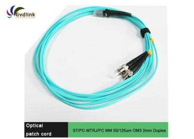 China ST/PC-MTRJ/PC MM 50/125um 2mm OM3 Fiber Patch Cord for sale