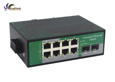 China Industrial 8 Port Gigabit PoE Switch with 2 SFP Uplink 48Gbps Switching Capacity for sale