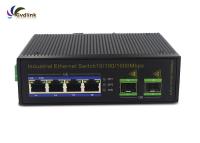 China Industrial 4 Port Gigabit PoE Switch with 2 SFP Slots 802.3af at 30W for sale
