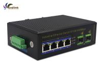 China Industrial 4 Port Gigabit PoE Switch with 2 SFP Slots 802.3af at 30W for sale
