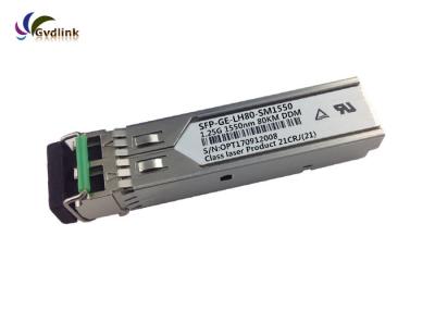 China 1.25G SFP 1550nm 80km Hot Pluggable Transceiver Module Compatible S-SFP-GE-LH80-SM1550 for sale