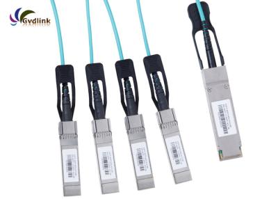 China Huawei Compatible 0.6W QSFP+ to 4xSFP+ AOC Cable 10m OM3 OM4 40G Breakout for sale