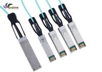 China Huawei Compatible 0.6W QSFP+ to 4xSFP+ AOC Cable 10m OM3 OM4 40G Breakout for sale