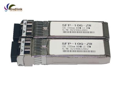 China Juniper Compatible SFP+ 10GBASE-ZR 10Gb/s 80km LC SMF Transceiver Module 1550nm for sale