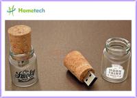 China Transparent Wood Glass Message In A Bottle Usb Flash Drive 4GB 8GB for sale
