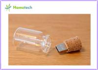China Transparent Wood Glass Message In A Bottle Usb Flash Drive 4GB 8GB for sale