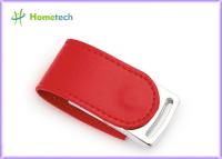 China 4GB Red Leather Usb Flash Drive Nice Leather Cover Usb Pen Drive With Custom Logo for sale
