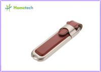 China Black Leather USB Flash Disk custom printing , novelty usb 2.0 pen drive with Tin box for sale