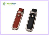 China Black Leather USB Flash Disk custom printing , novelty usb 2.0 pen drive with Tin box for sale