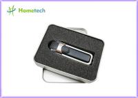 China Black Leather USB Flash Disk custom printing , novelty usb 2.0 pen drive with Tin box for sale