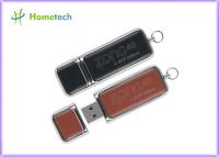 China Promotional engravable Leather USB Flash Drive custom logo printing for sale