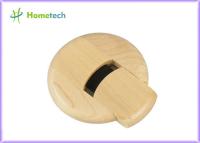 China Round shape real capacity Wooden USB Flash Drive , micro wooden thumb drive for sale