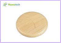 China Round shape real capacity Wooden USB Flash Drive , micro wooden thumb drive for sale