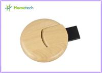 China Round shape real capacity Wooden USB Flash Drive , micro wooden thumb drive for sale
