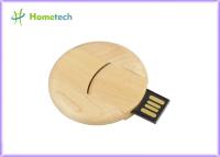 China Round shape real capacity Wooden USB Flash Drive , micro wooden thumb drive for sale
