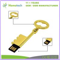 China Classic Key Shaped Metal Thumb Drive Water Proof Data Storage Silver Gold Copper A Grade Chips for sale