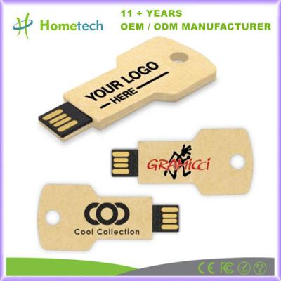 China Key Shaped Recyclable Paper USB Flash Drive with 8GB to 256GB Capacities Enviromental Friendly Promotion Gift for sale